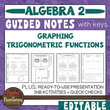 Graphing Trigonometric Functions Guided Notes Presentation INB Activities