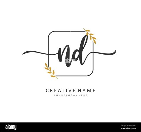 Nd Initial Letter Handwriting And Signature Logo A Concept Handwriting Initial Logo With