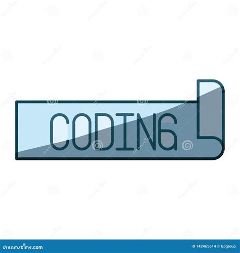 Blue Shading Silhouette Label Text Of Coding Stock Vector Illustration Of Javascript Command