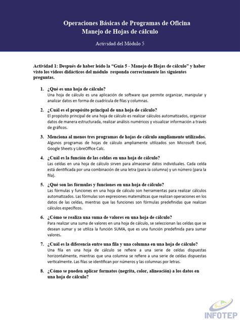 Actividad Modulo Pdf Hoja De Cálculo Microsoft Excel