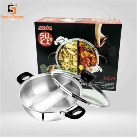 Steambot Maxim 26cm Hot Pot Suki Pan Shabu Shabu Stainless Bulkhead Pan
