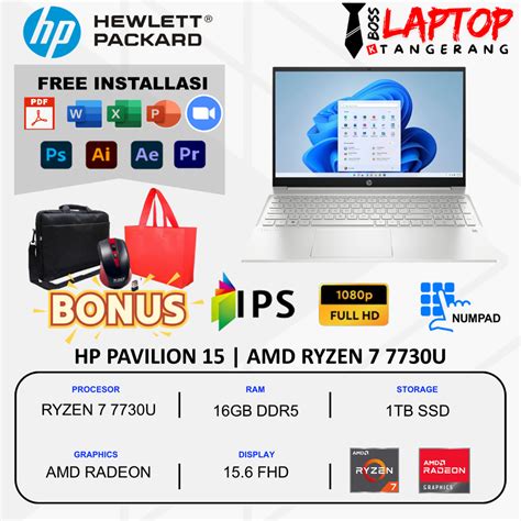 Jual LAPTOP GAMING HP PAVILION AMD RYZEN U GB GB SSD RADEON FHD WINDOWS