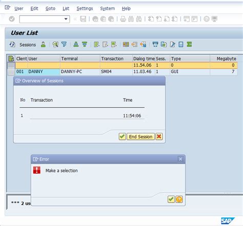 Solved Unable To Kill One User S Session SAP Community