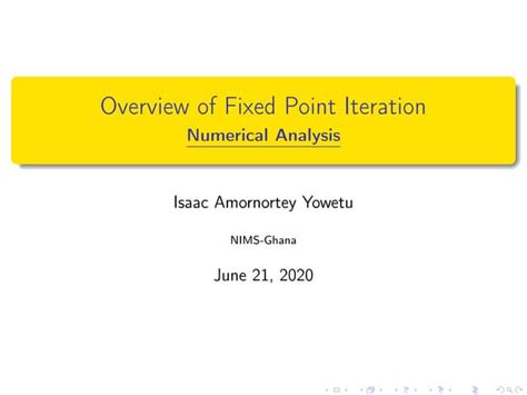 Fixed Point Iteration Pdf