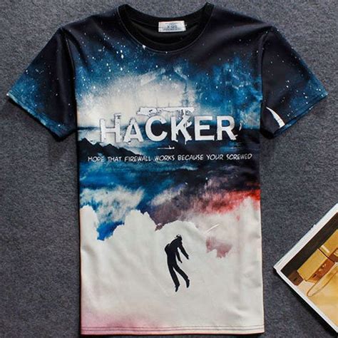 Hacker T Shirt Bad Computer Worker Short Sleeve Gown Breathable Tees