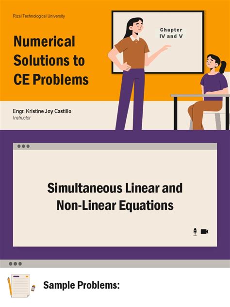 chapter 4 and 5 simultaneous linear and non linear equations with
