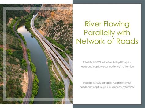 River Flowing Parallelly With Network Of Roads Graphics Presentation Background For