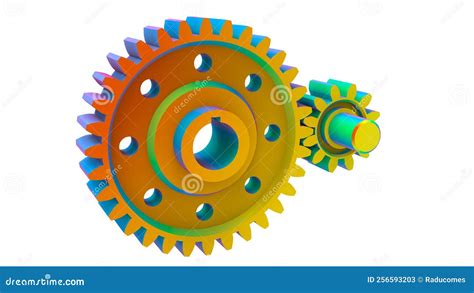 3d Render Finite Element Analysis Of A Robotic Arm Stock Illustration