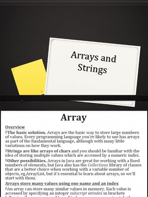 Arrays And Strings Pdf Array Data Structure Variable Computer