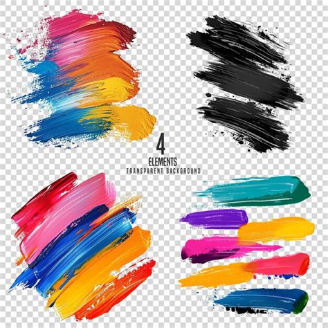 Conjunto De Pinceles De Acuarela Abstractos Psd Premium Generado Con Ia
