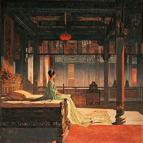 王金蚕的文生图作品《中国古代婚房，婚床上坐着》 新片场ai创作