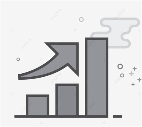 Flat Grayscale Icon Bar Chart Design Sign Grayscale Vector Design