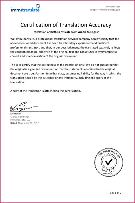 3 Certificate Of Accuracy Translation Template 27714 Fabtemplatez