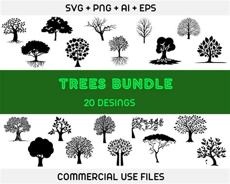 Tree Svg Bundle Woodland Svg Png Forest Svg Bundle Camping Svg Bare Tree Svg Tree Branch
