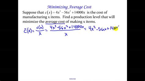 5 5 Minimizing Average Cost Youtube