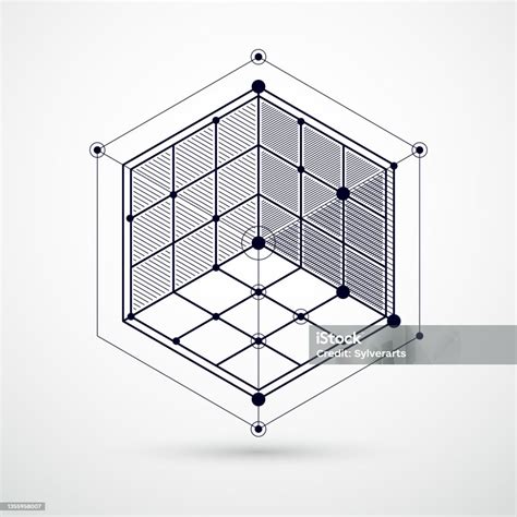 Vector Of Abstract Geometric 3d Cube Pattern And Black And White Background Layout Of Cubes