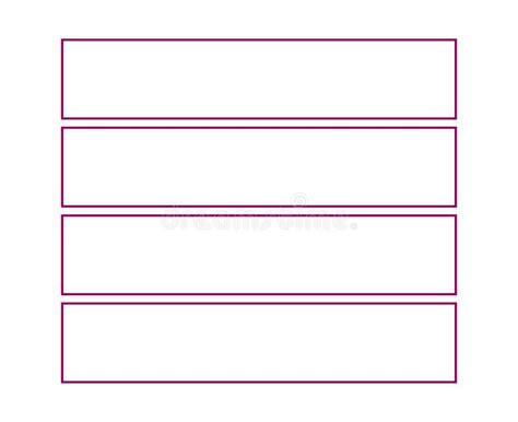 Rectangle Geometric Shape Stroke Collection Pink Symbol Stock Vector