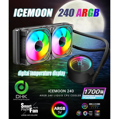 Jual COOLMOON ICEMOON RADIATOR WATER COOLING ARGB TEMPERATURE DISPLAY Shopee Indonesia