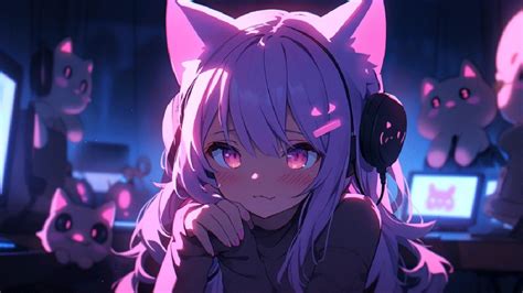 خلفيات لابتوب و كمبيوتر بنفسجية بنات انمي حلوه شعر اسود 4k Anime