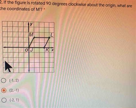 Solved 2 If The Figure Is Rotated 90 Degrees Clockwise About The