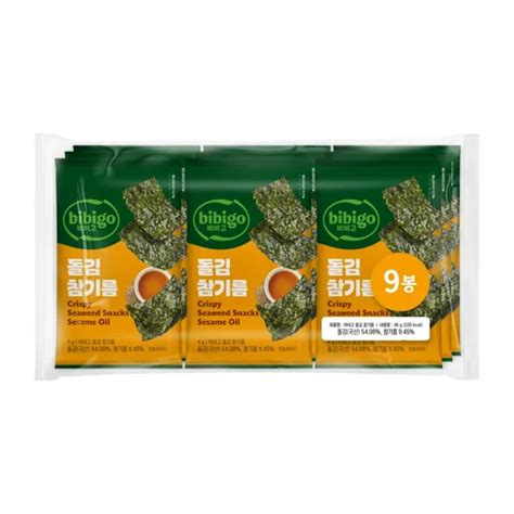 비비고 돌김 참기름 4gx9봉 상품상세 Cj더마켓 Cj제일제당 공식몰