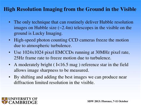 Ppt Diffraction Limited Imaging From The Largest Ground Based Telescopes In The Visible