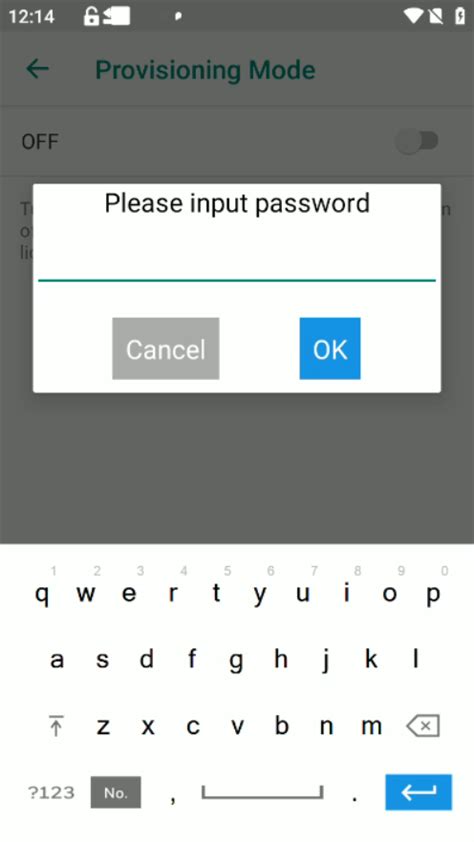 Provision Mode Password