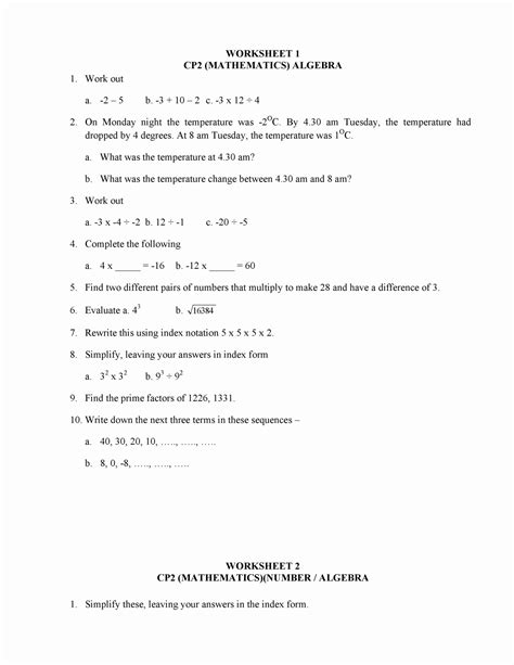 Arithmetic Sequences Worksheet Answers Chessmuseum Template Library