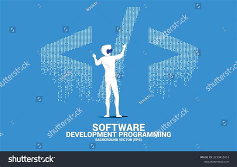 Silhouette Man Wear Vr Glasses Software Stock Vector Royalty Free 2230411651 Shutterstock