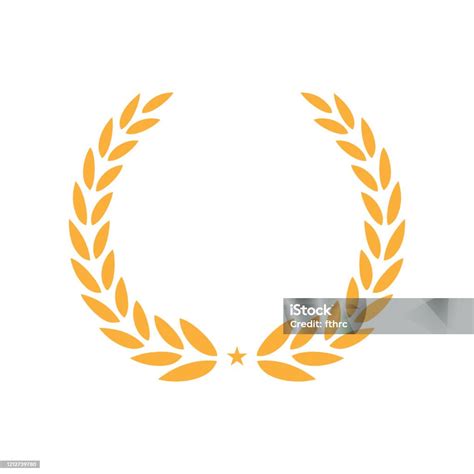 골든 로렐 화환 초대장 인사말 카드 따옴표 로고 포스터 등을위한 원형 프레임 격리된 벡터 그림입니다 월계관에 대한 스톡 벡터