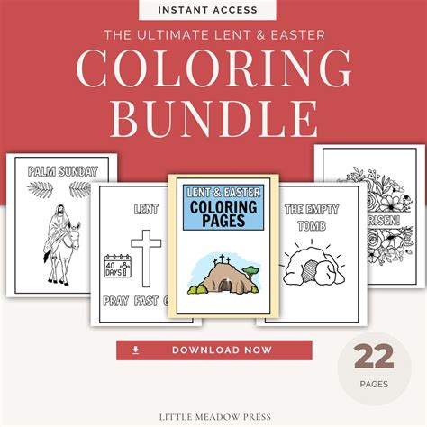 Lent And Easter Coloring Pages 22 Lent Christian Coloring Bundle Lent