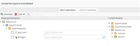 Configuring Export To Excel