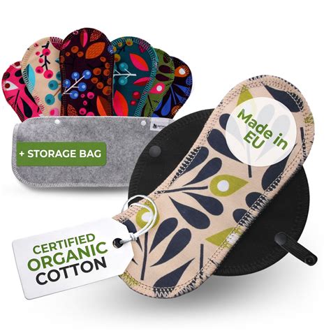 Buy Wholesale Organic Cotton Reusable Panty Liners With Wings 7 Pack