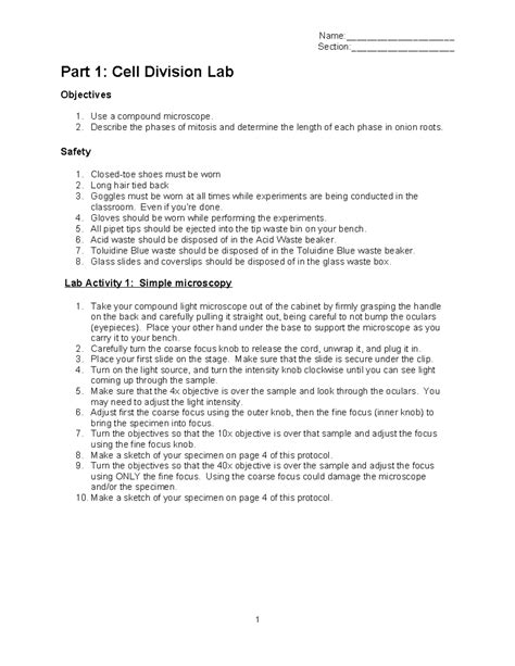 Cell Division Heredity 1 Protocoland Datasheet V2 Section