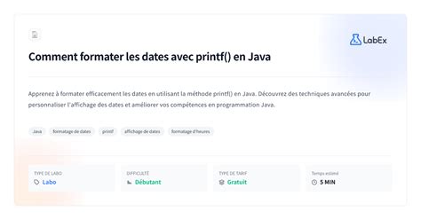 Comment Formater Les Dates Avec Printf En Java Labex