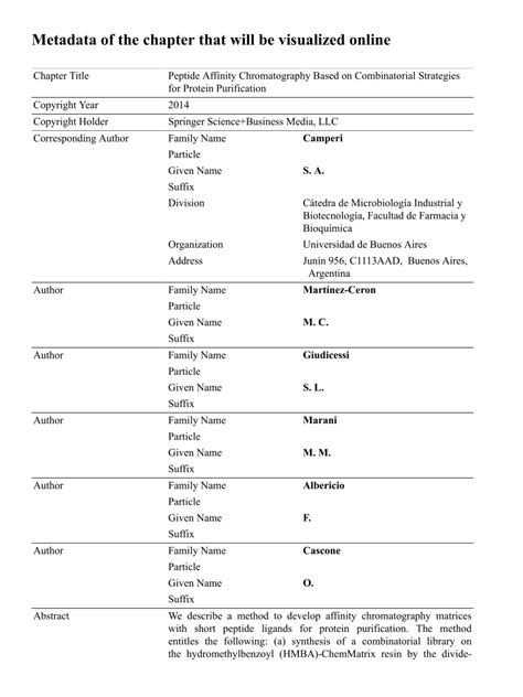Pdf Peptide Affinity Chromatography Based On Combinatorial Strategies
