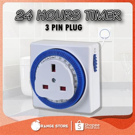 13a 220v 24 hour 3 pin plug in timer plug switch socket shopee malaysia