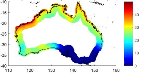 Spatial Plot Of Modelled Peak Wind Speed Ms From The 10000 Year