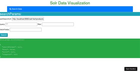 React Solr Connector Examples Codesandbox