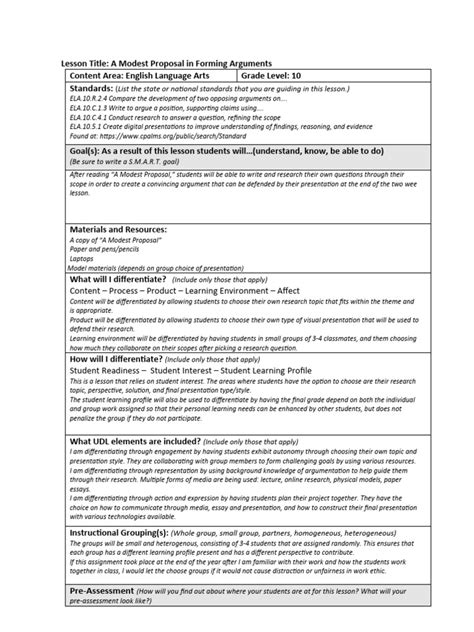 Eex 4294 Di Udl Lessontemplate Pdf Learning Essays