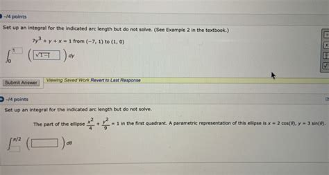 solved 4 points set up an integral for the indicated are