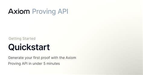 Quickstart Axiom Api Documentation