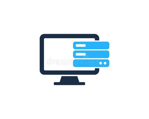 Server Computer Icon Logo Design Element Stock Vector Illustration Of