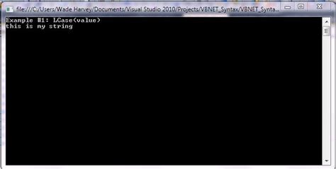 Vbnet Lcase Code Sample