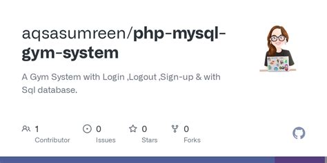 github aqsasumreen php mysql gym system a gym system with login
