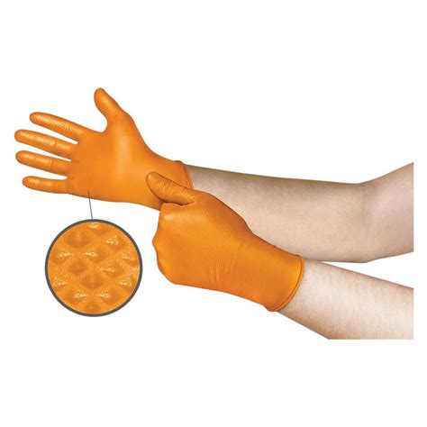 Microflex Mega Texture 55 Mil Orange Nitrile Gloves Gemplers