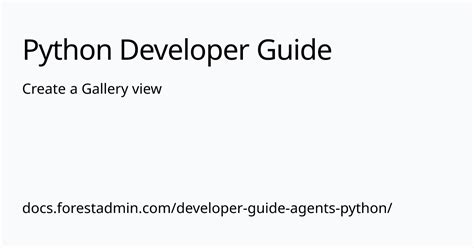 Create A Gallery View Python Developer Guide