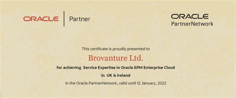 Brovanture Achieves Oracle Expertise Certifications For Oracle Cloud Epm Solutions Brovanture