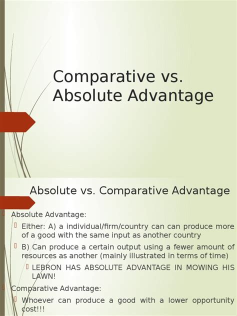 Comparative Vs Absolute Advantage Pdf Comparative Advantage Wheat