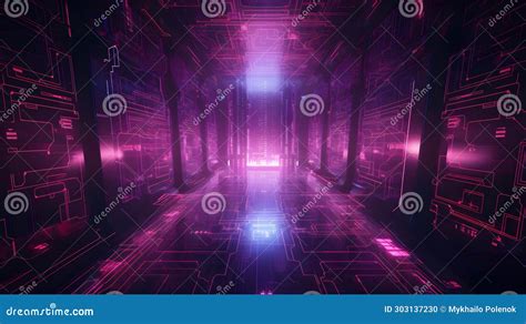 Abstract Technology Background With Wavy Color Grid Analytics Data